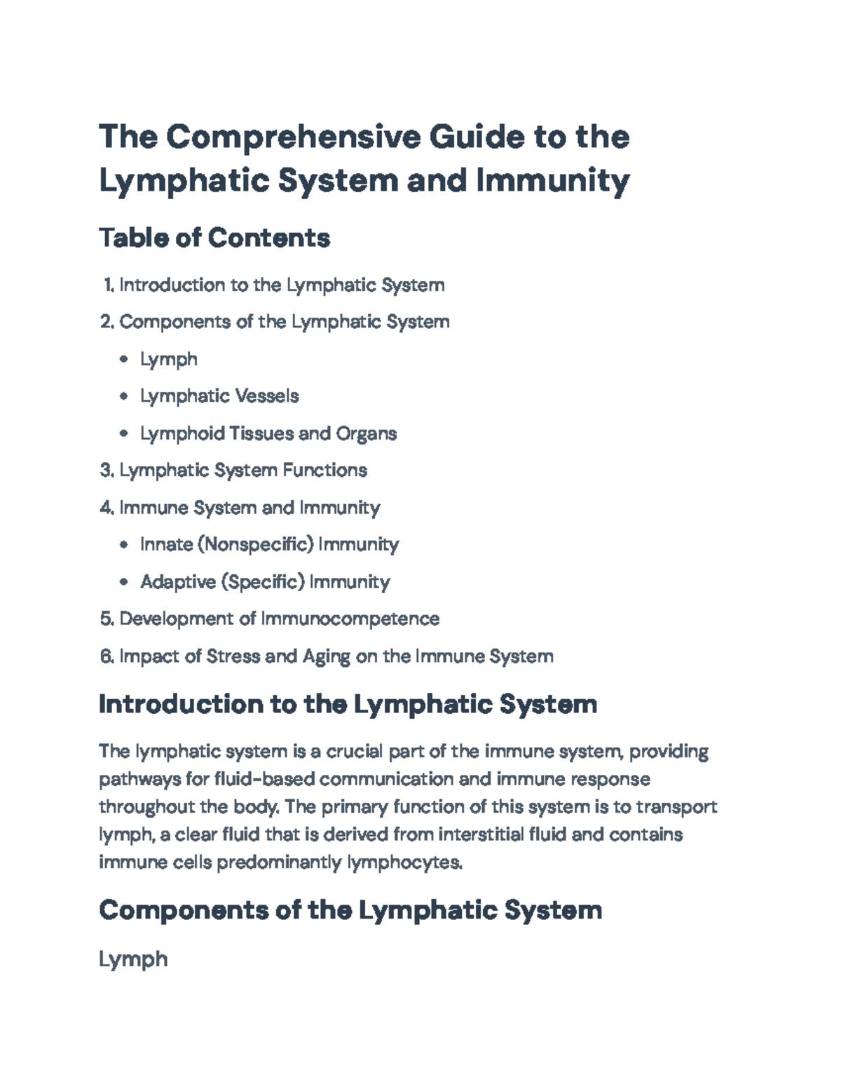 Comprehensive Guide to Lymphatic System & Immunity - Bio 101 - The ...