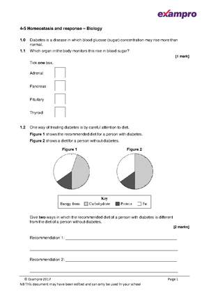 Detailed Notes - Topic 5 Homeostasis and Response - AQA Biology GCSE ...