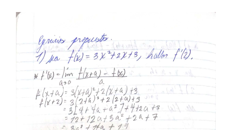 Derivadas - Espero les sirva de ayuda. - Epricis propusts 1) sea f(x ...