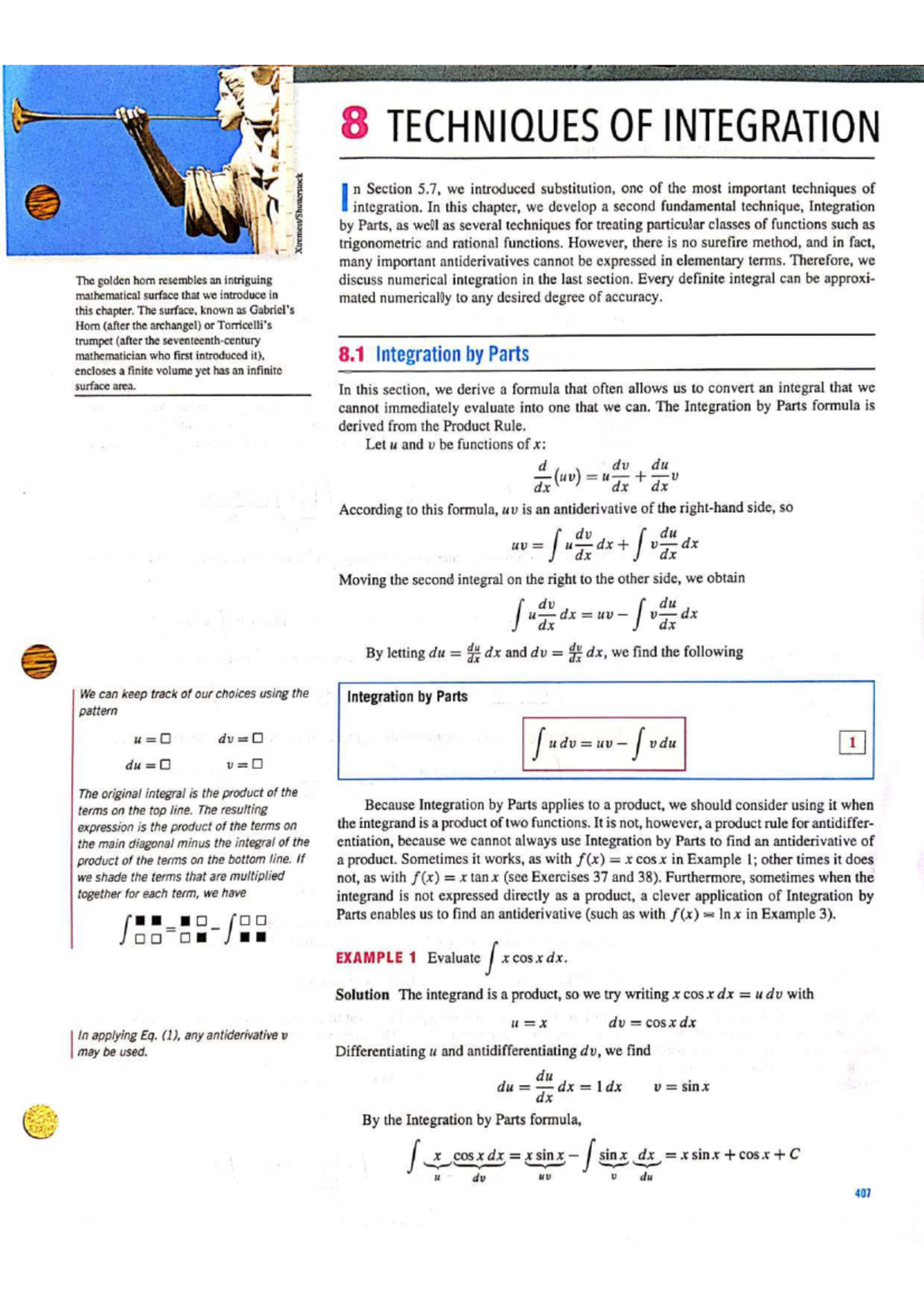 Chapter 8: Techniques of Integration - Integration by Parts and More ...