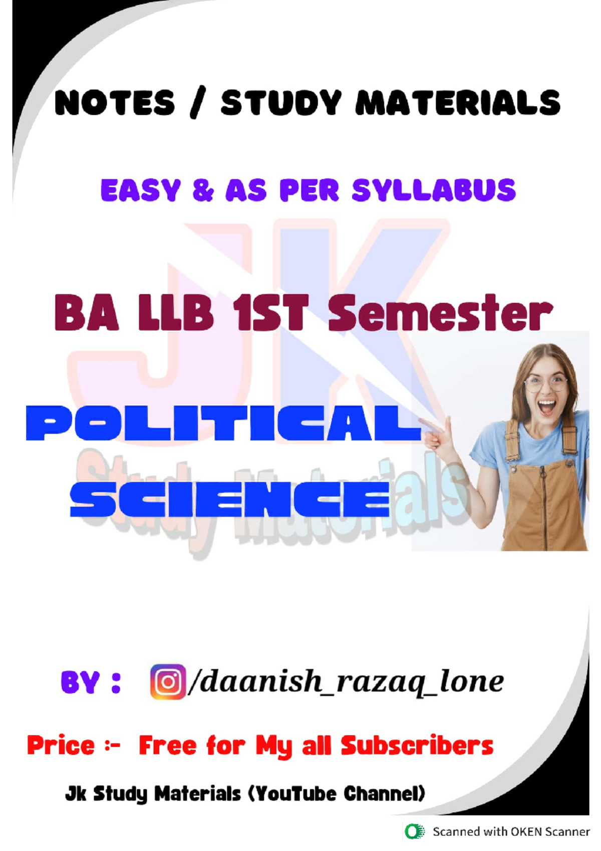 Political Science Study Notes BA LLB 1st Semester Overview - Studocu