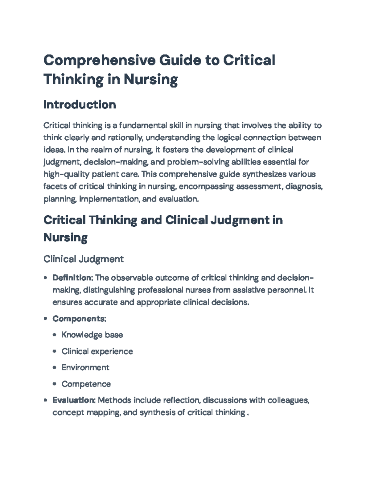 Critical Thinking in Nursing: A Comprehensive Guide to Best Practices ...