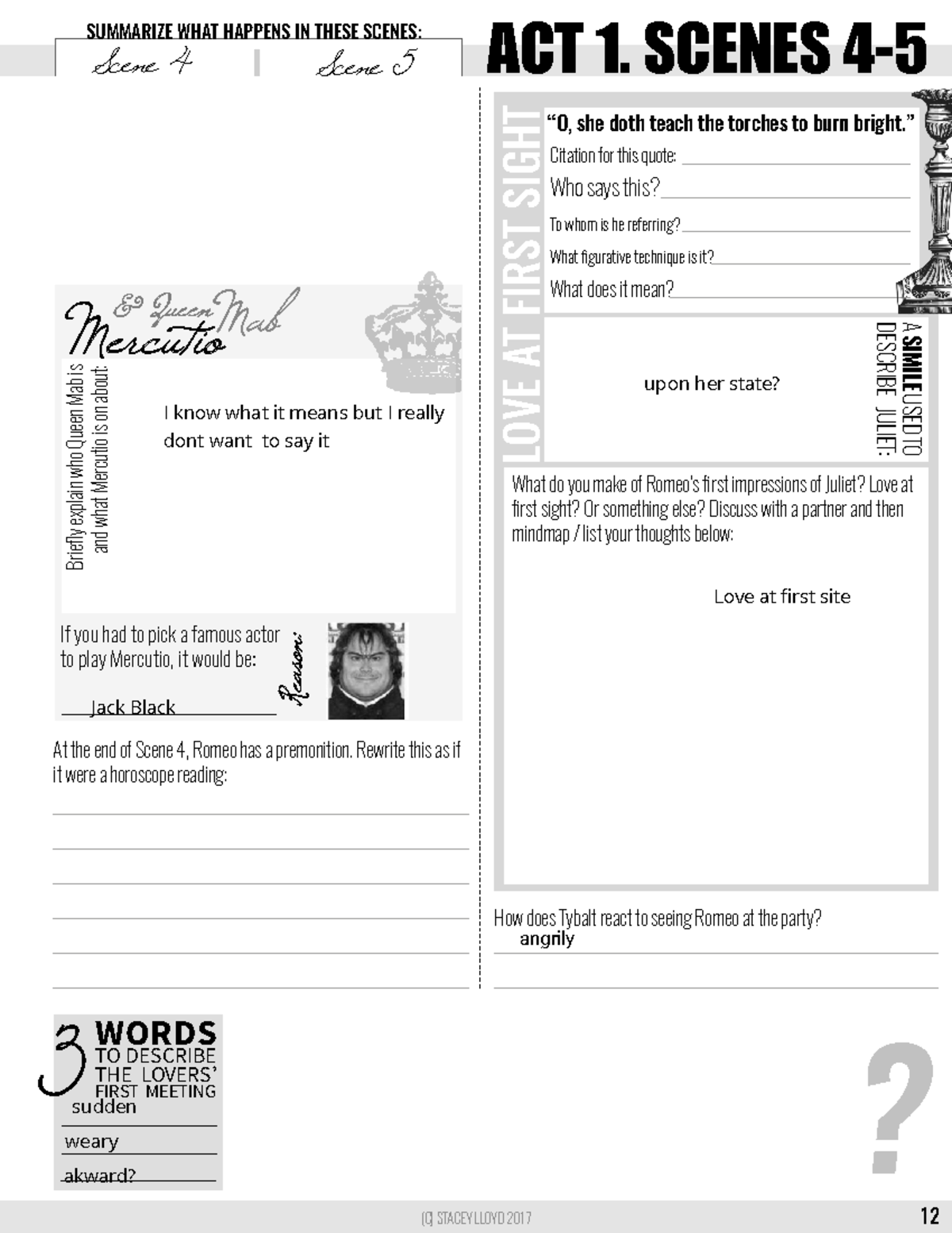 ACT 1 Scenes 4-5 Notes: Mercutio, Queen Mab, and Love at First Sight ...