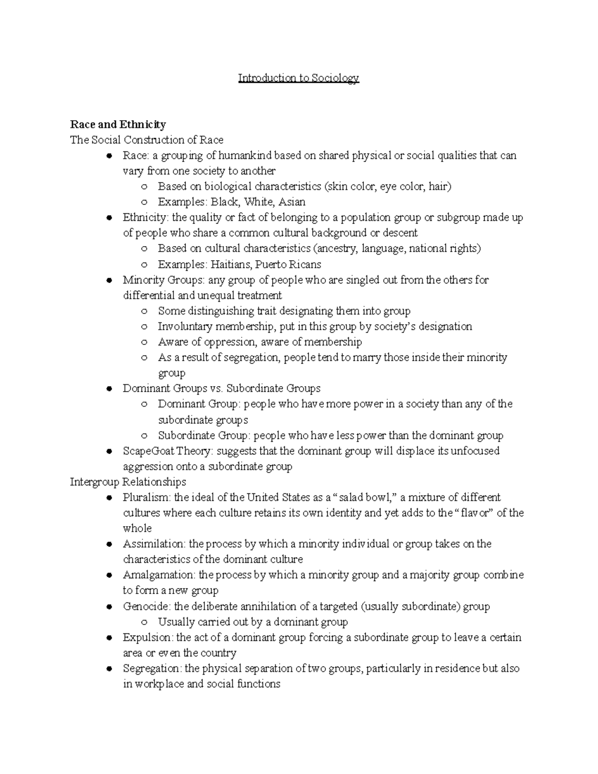 SOC101: Race and Ethnicity - A Sociological Overview and Analysis - Studocu