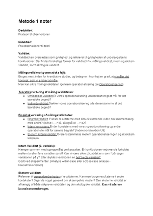 [Solved] Hvad er variationsbredde - Metode (410142U010) - Studocu