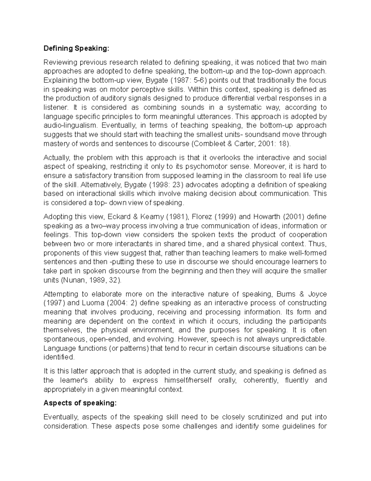 Unit 2: Exploring the Expressive Skill of Speaking in Depth - Studocu