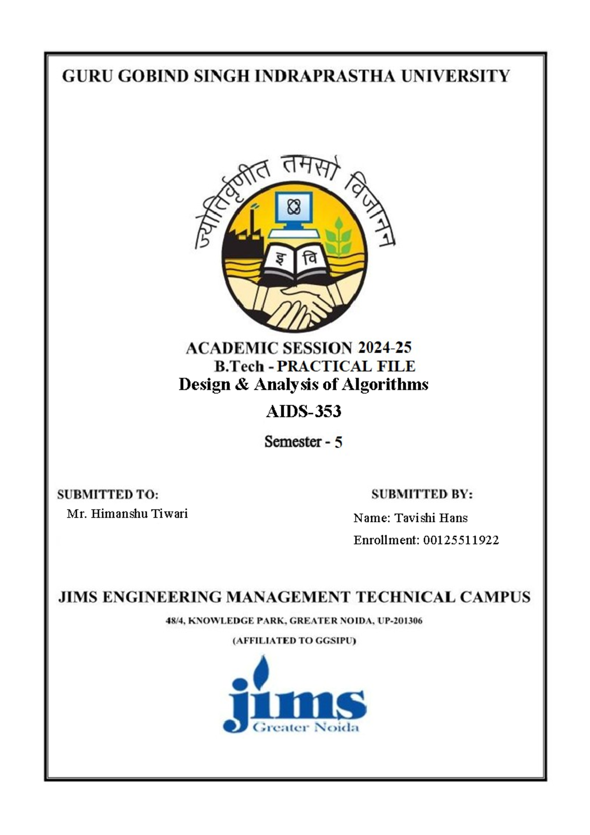 Design Analysis of Algorithms (DAA) - Implementation of Key Techniques ...