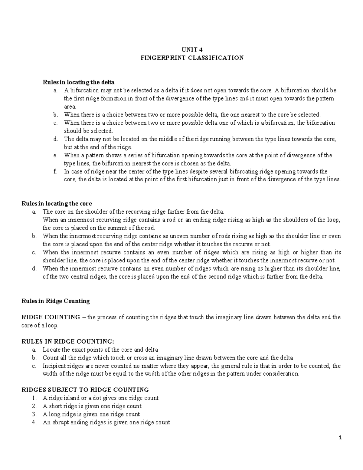 4-Fingerprint Classification Lecture Notes - 1st Semester 2021 - Studocu