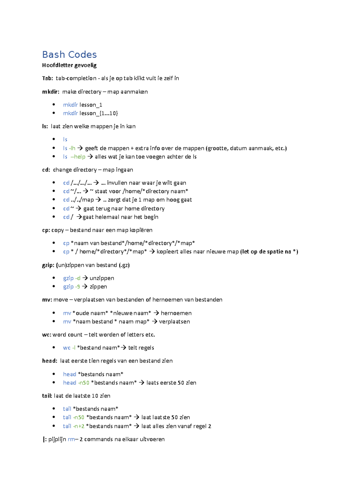 Bash Commands and Scripting Guide for Beginners - Cheat Sheet - Studeersnel