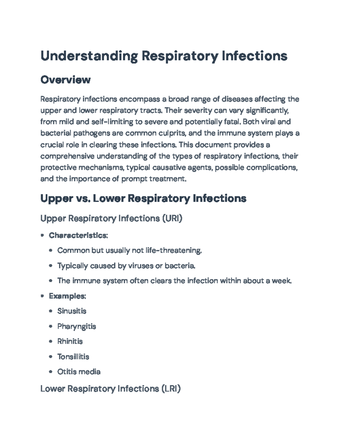 Understanding Respiratory Infections: Types, Mechanisms, and Treatment ...