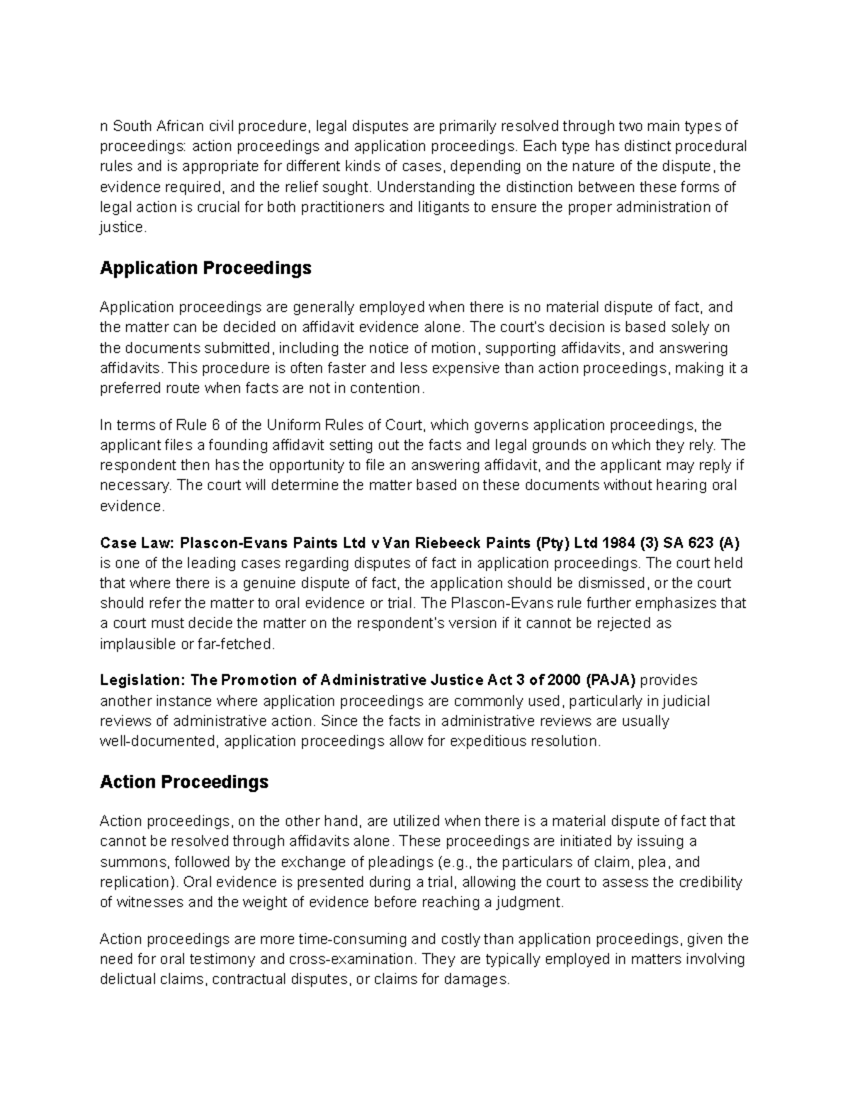 Understanding Action vs. Application Proceedings in South African Civil ...