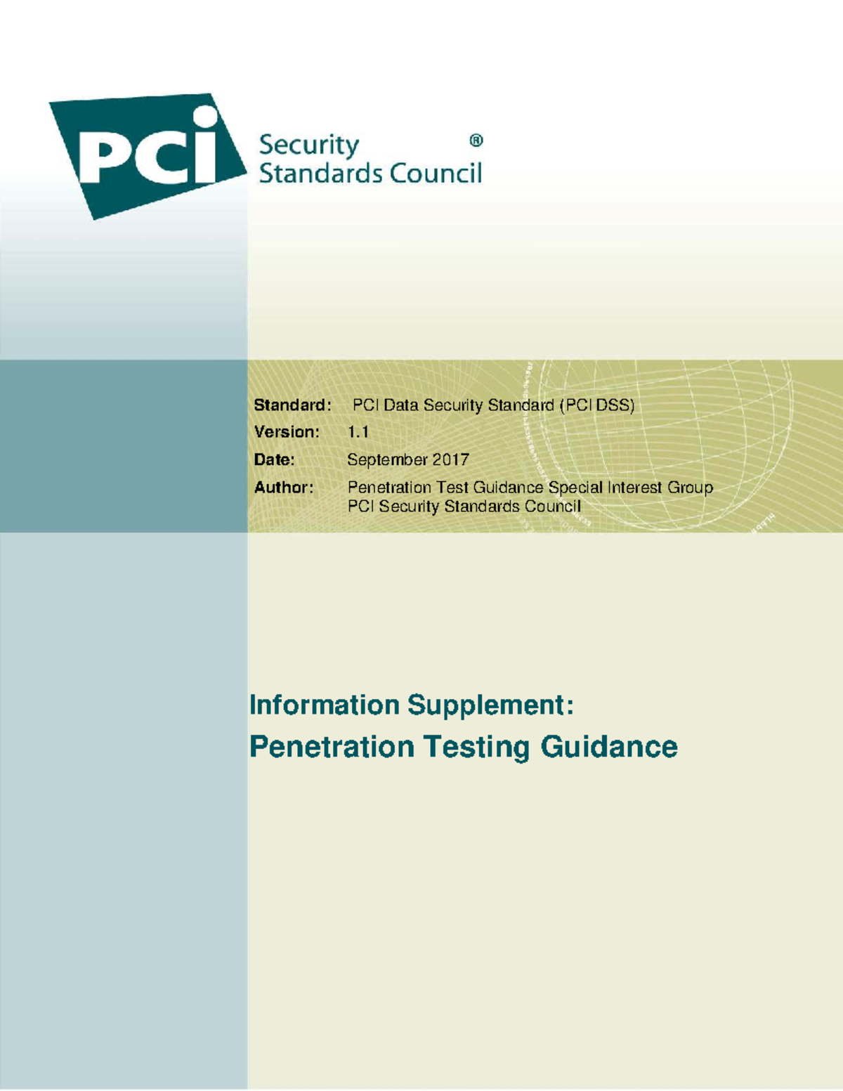 PCI DSS Penetration Testing Guidance - Version 1.1 (Sept 2017) - Studocu