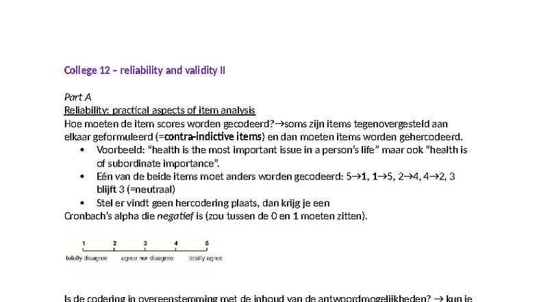 College 12 GZW3024: Reliability and Validity II - Item Analysis ...