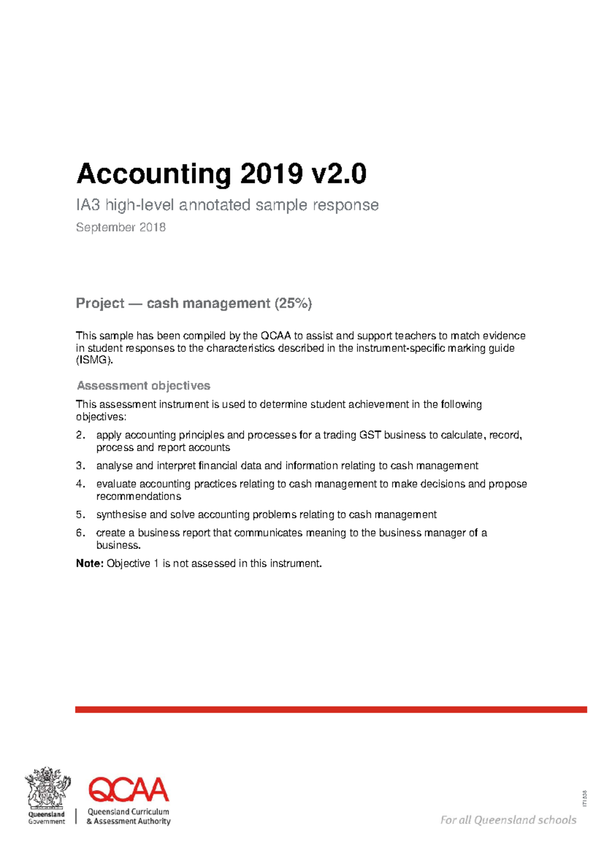 Accounting 19 IA3 High-Level Annotated Sample Response for 2018 - Studocu