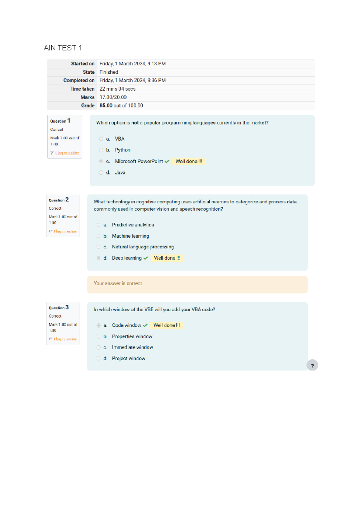 AIN TEST 1 Study Guide 2024 - Studocu