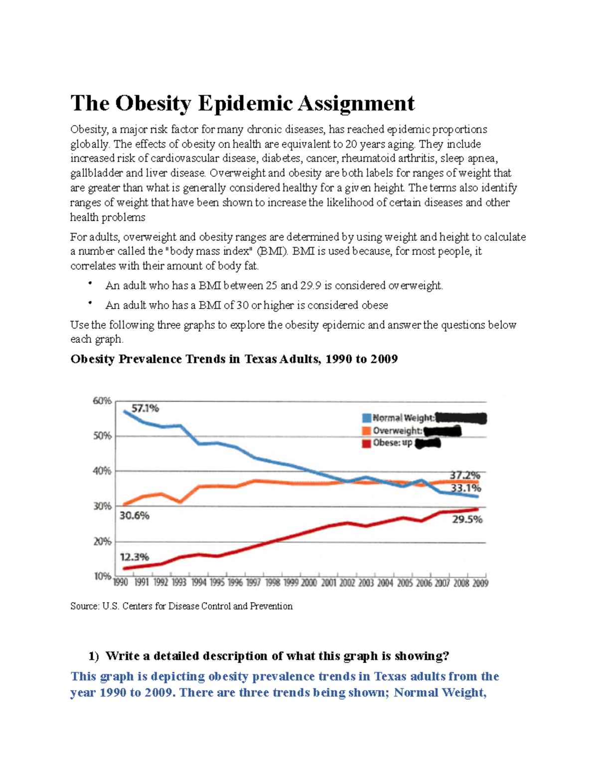 Obesity Trends in Texas: Analyzing the Rise from 1990-2009 - Studocu
