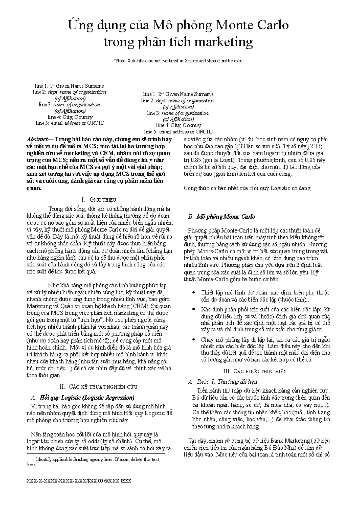 Ứng dụng Mô phỏng Monte Carlo trong Phân tích Marketing (MKT 101) - Studocu