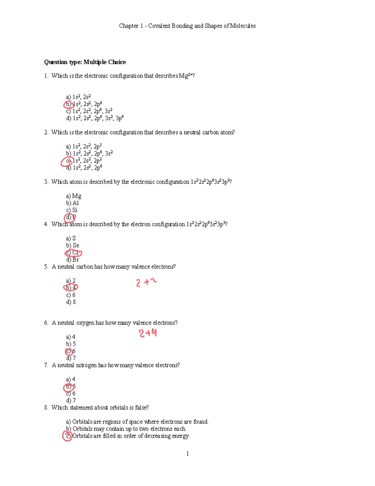 Chapter 1 - Covalent Bonding and Shapes of Molecules - Studocu