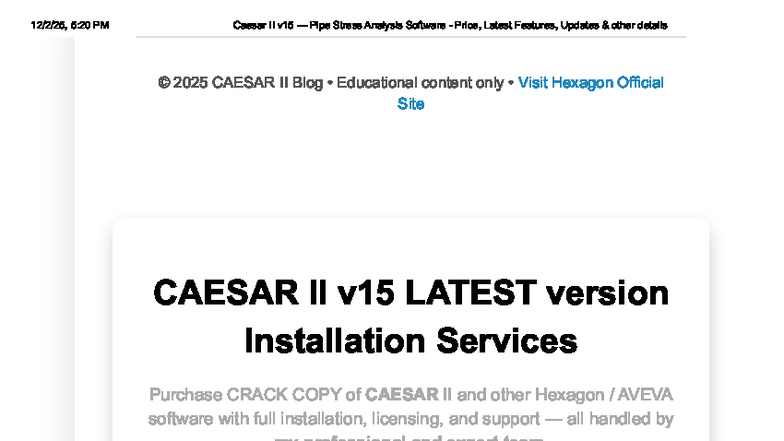 Caesar II - price, specs, license, technical details - - Studocu