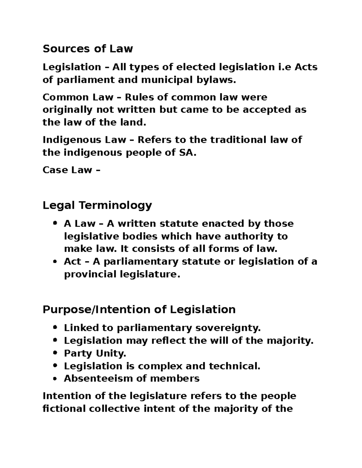 IURI 213 SU 1-5 plus 2023 Q Paper Answers - Sources of Law Legislation ...
