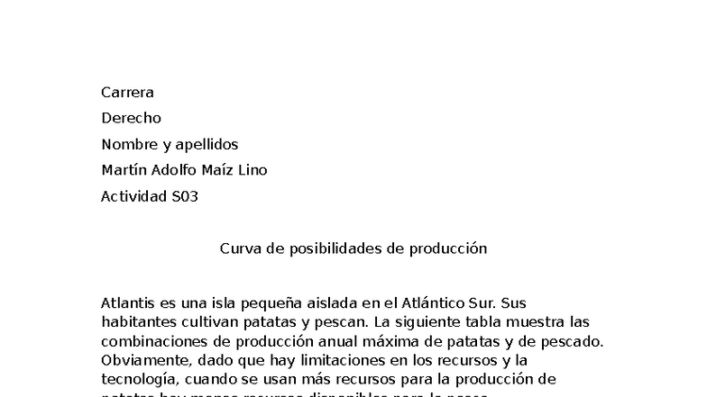 S03 - Curva de Posibilidades de Producción en Derecho - Studocu