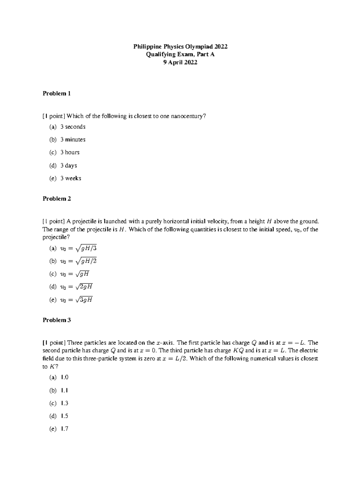 PPO2022 Quals Part A-final-version - Philippine Physics Olympiad 2022 ...