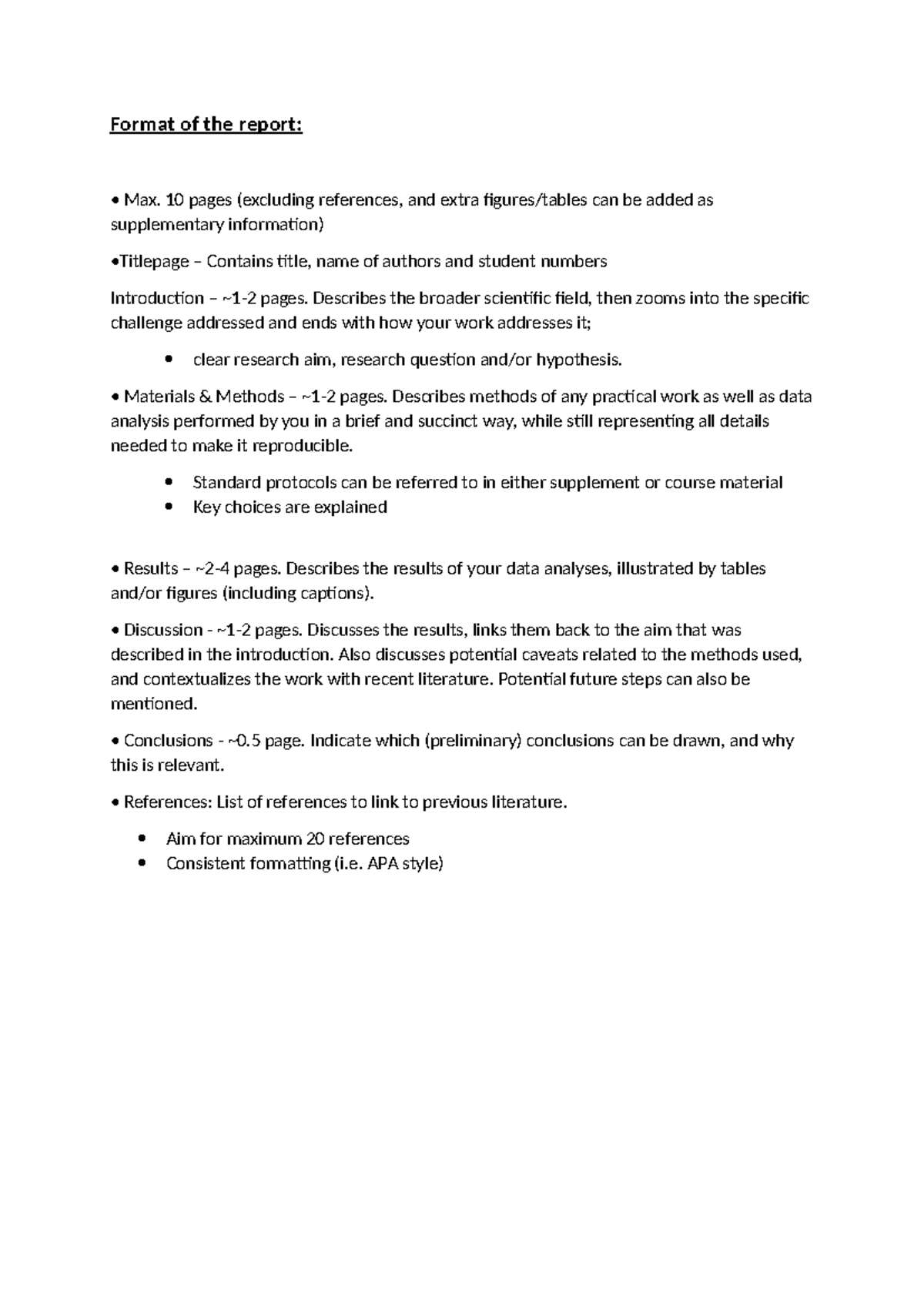 Report Guidelines - Format and Structure for Research Reports - Studeersnel