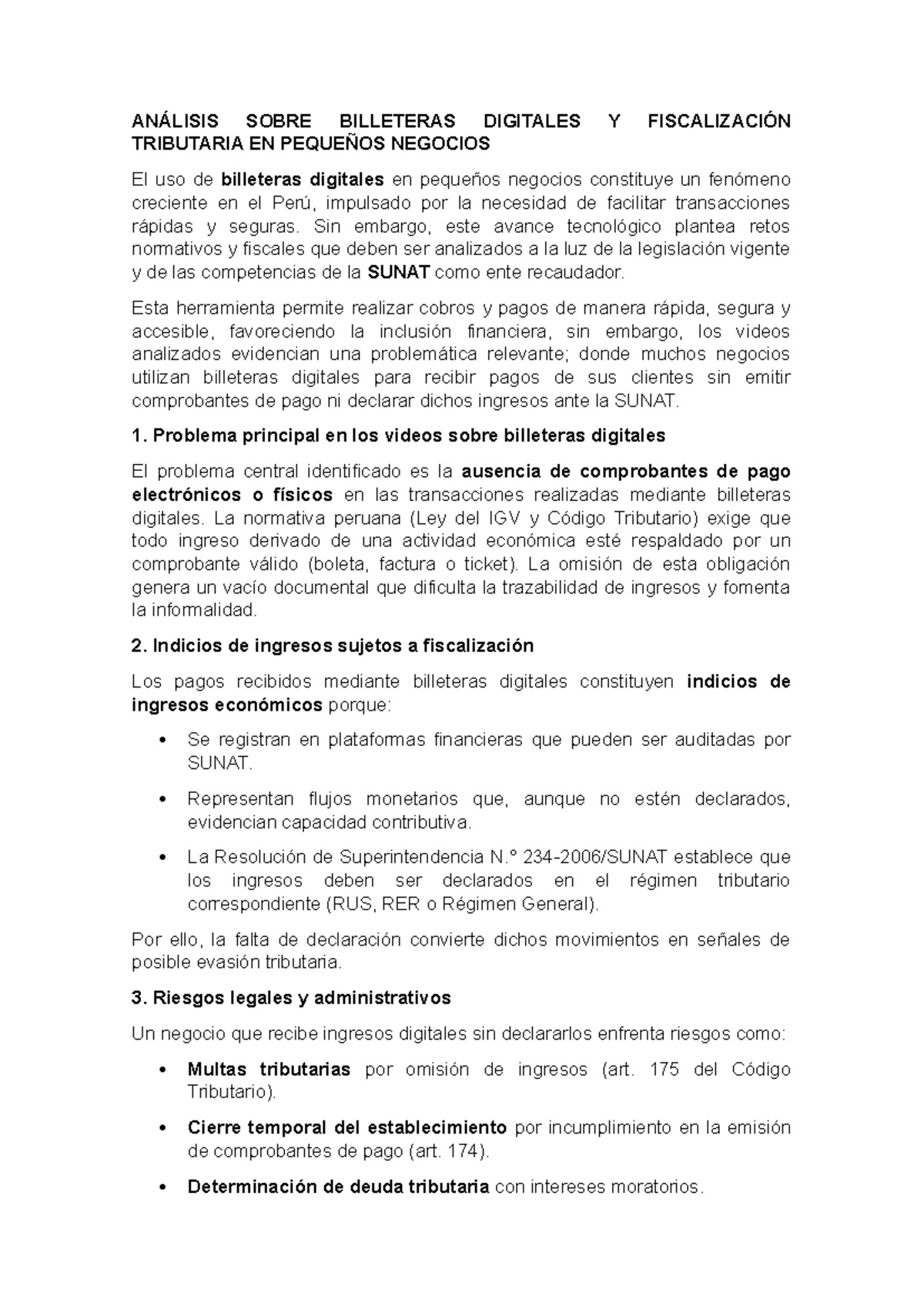Análisis de Billeteras Digitales y Fiscalización Tributaria en Pequeños ...