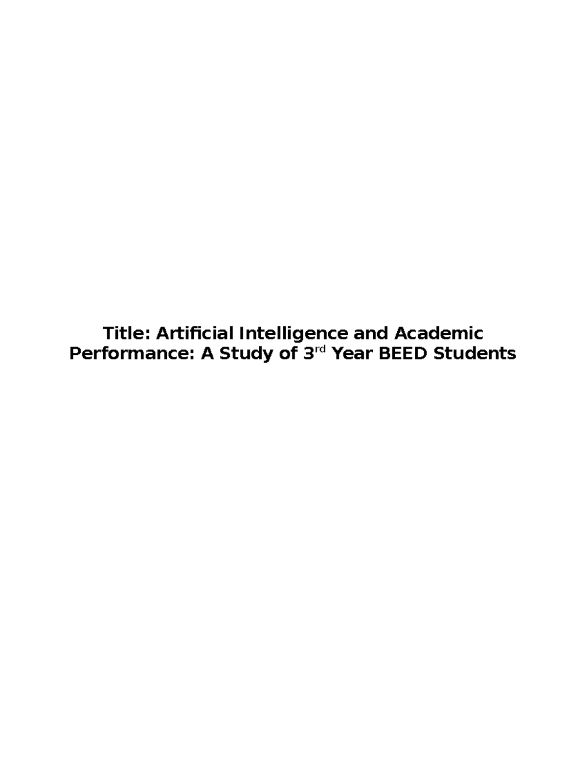 Exploring AI's Impact on 3rd Year BEED Students' Academic Performance ...