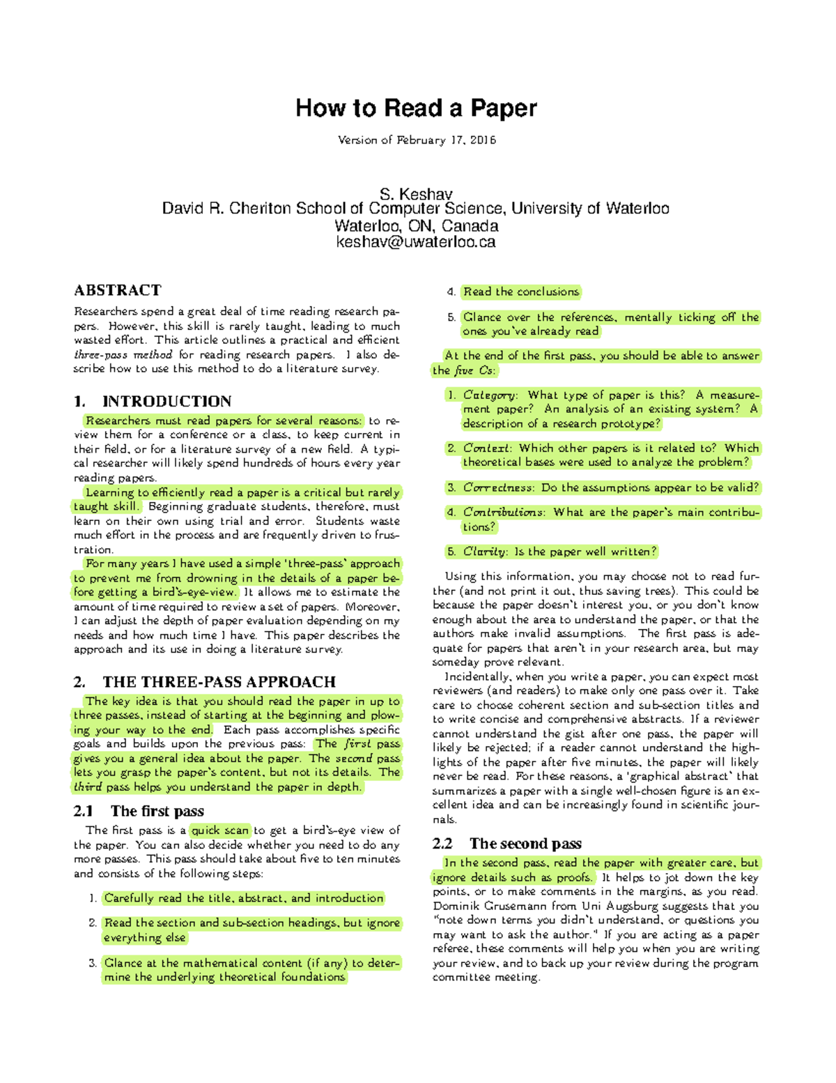How to read a paper - Digital marketing - How to Read a Paper Version ...
