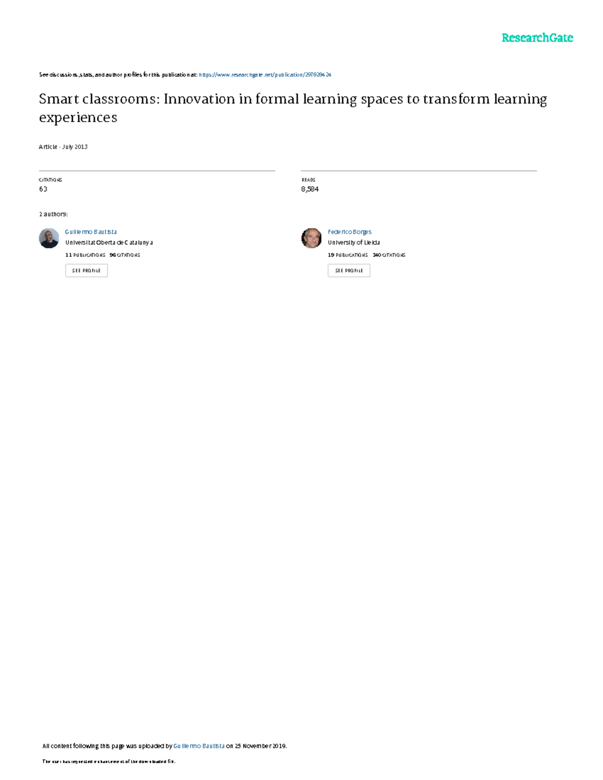 Smart Classrooms: Innovating Formal Learning Spaces for Future ...