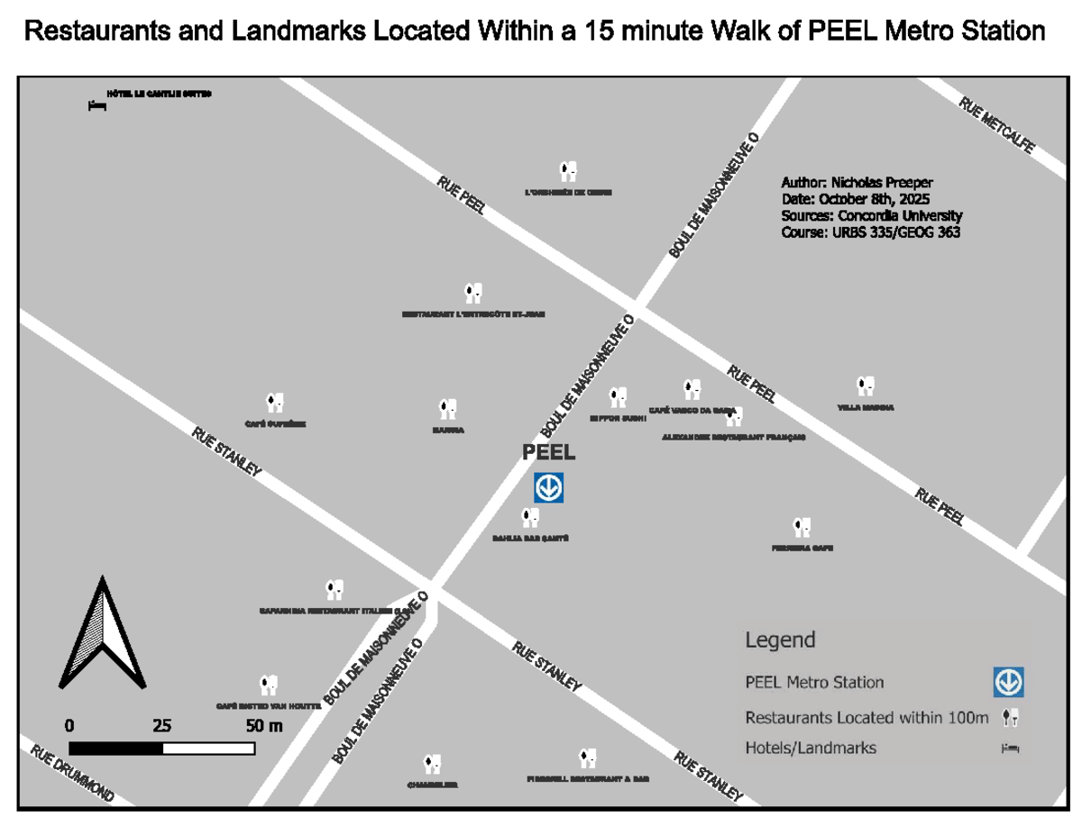 Assignment 1 URBS 335: Mapping Restaurants Near PEEL Metro Station ...