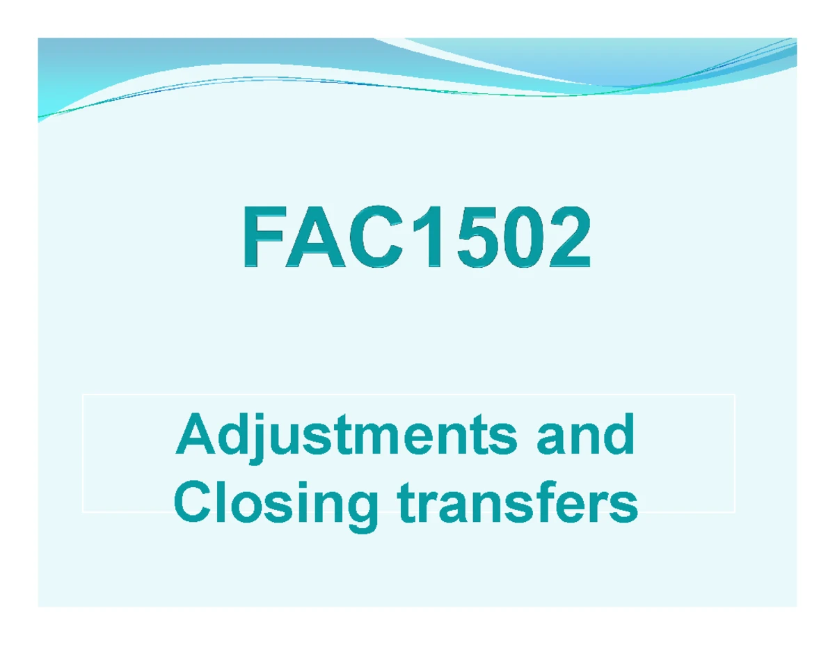 FAC1502 Assessment 4 - PREVIOUS ASSIGNMENT SOLUTIONS - Question 1 ...