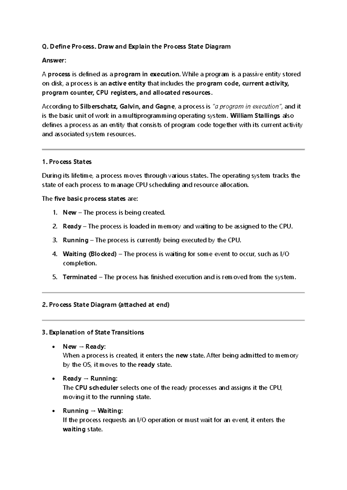 OS Unit3 Process Management: Understanding Process States and ...