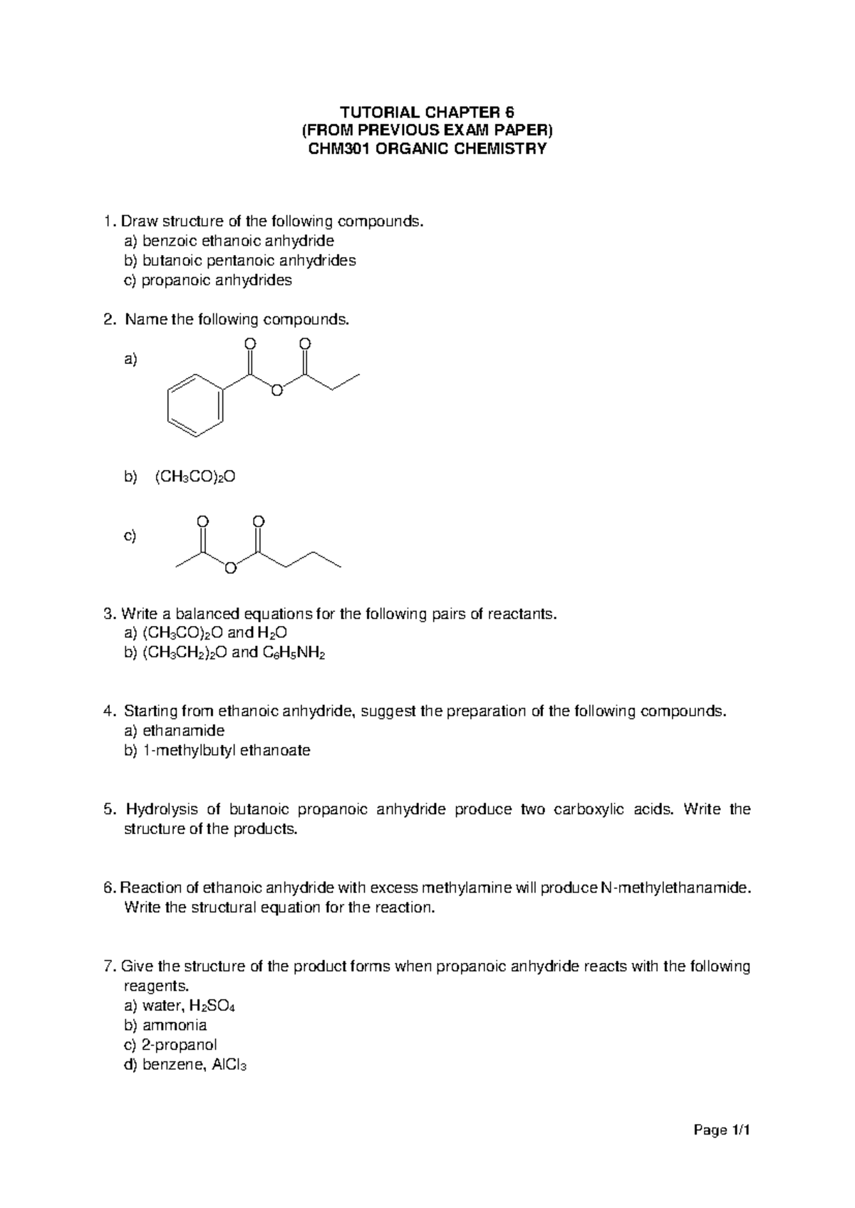 Tutorial Chapter 6 - Page 1 / 1 TUTORIAL CHAPTER 6 (FROM PREVIOUS EXAM ...