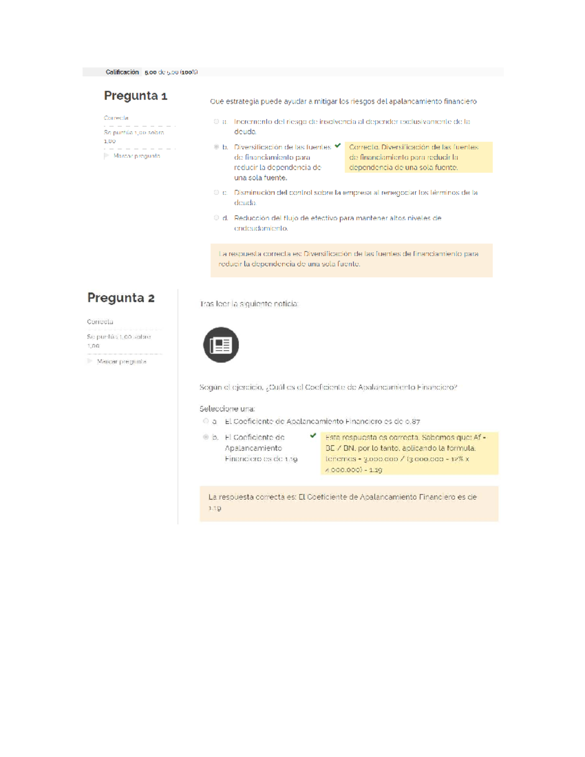 Evaluación 10/10 Unidad 1: Finanzas Corporativas - Respuestas Correctas - Studocu