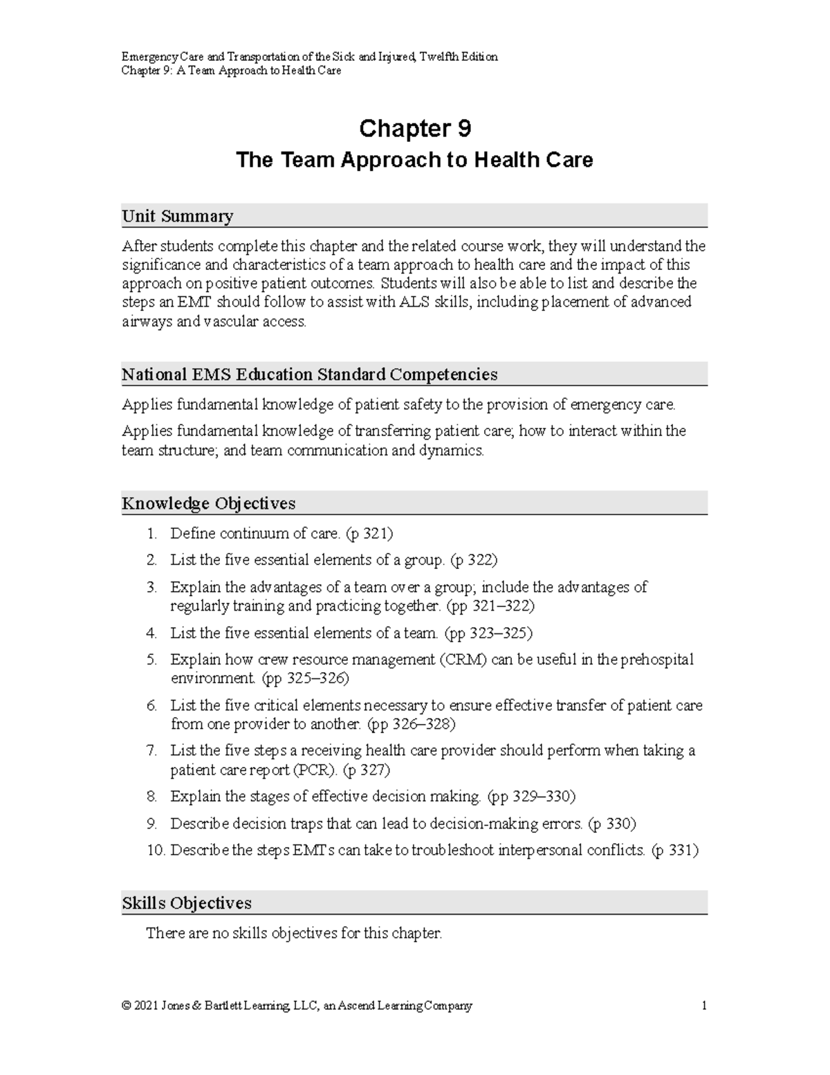 9781284243796 LOUT CH09 Team Dynamics in Health Care: A Comprehensive ...
