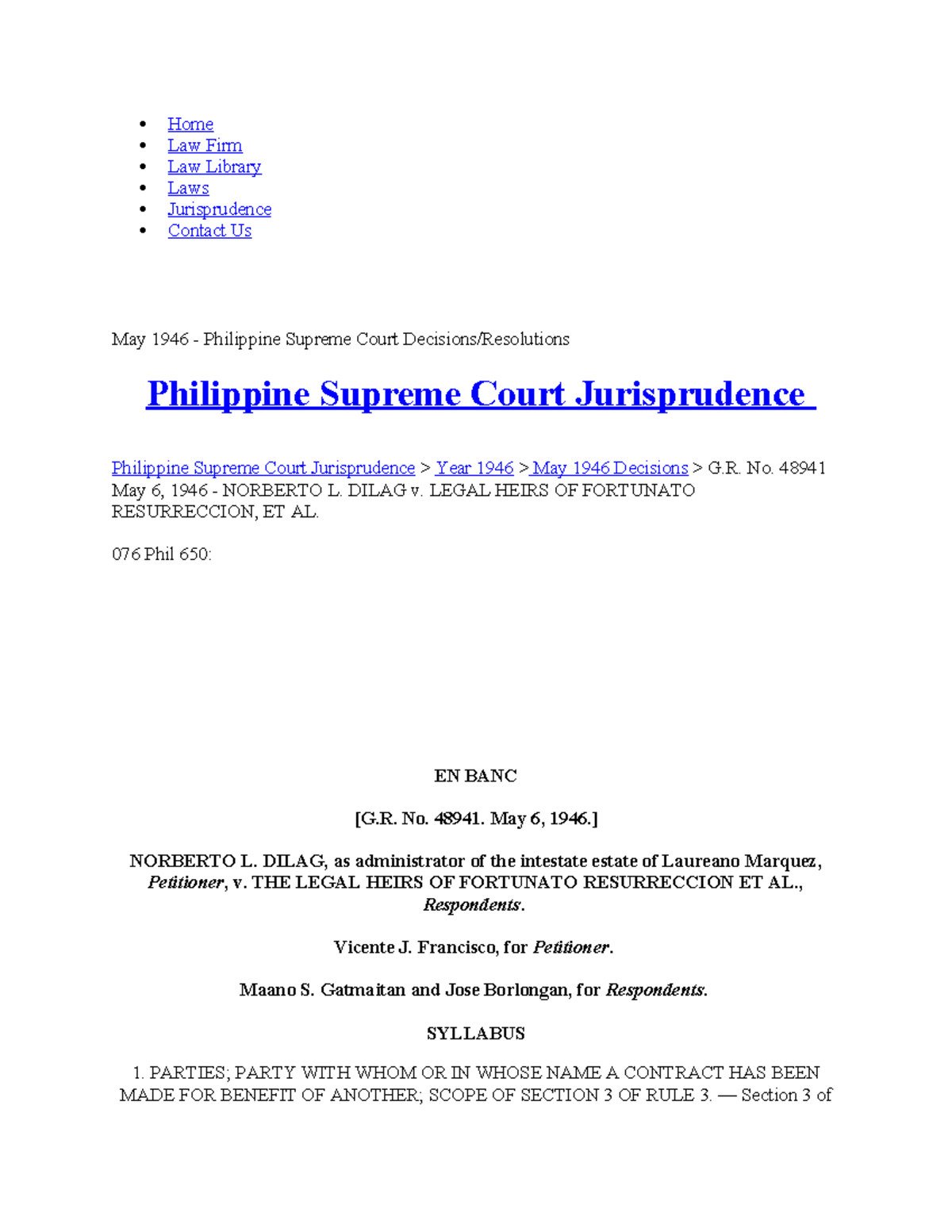 Dilag vs heirs of ressureccion - Home Law Firm Law Library Laws ...