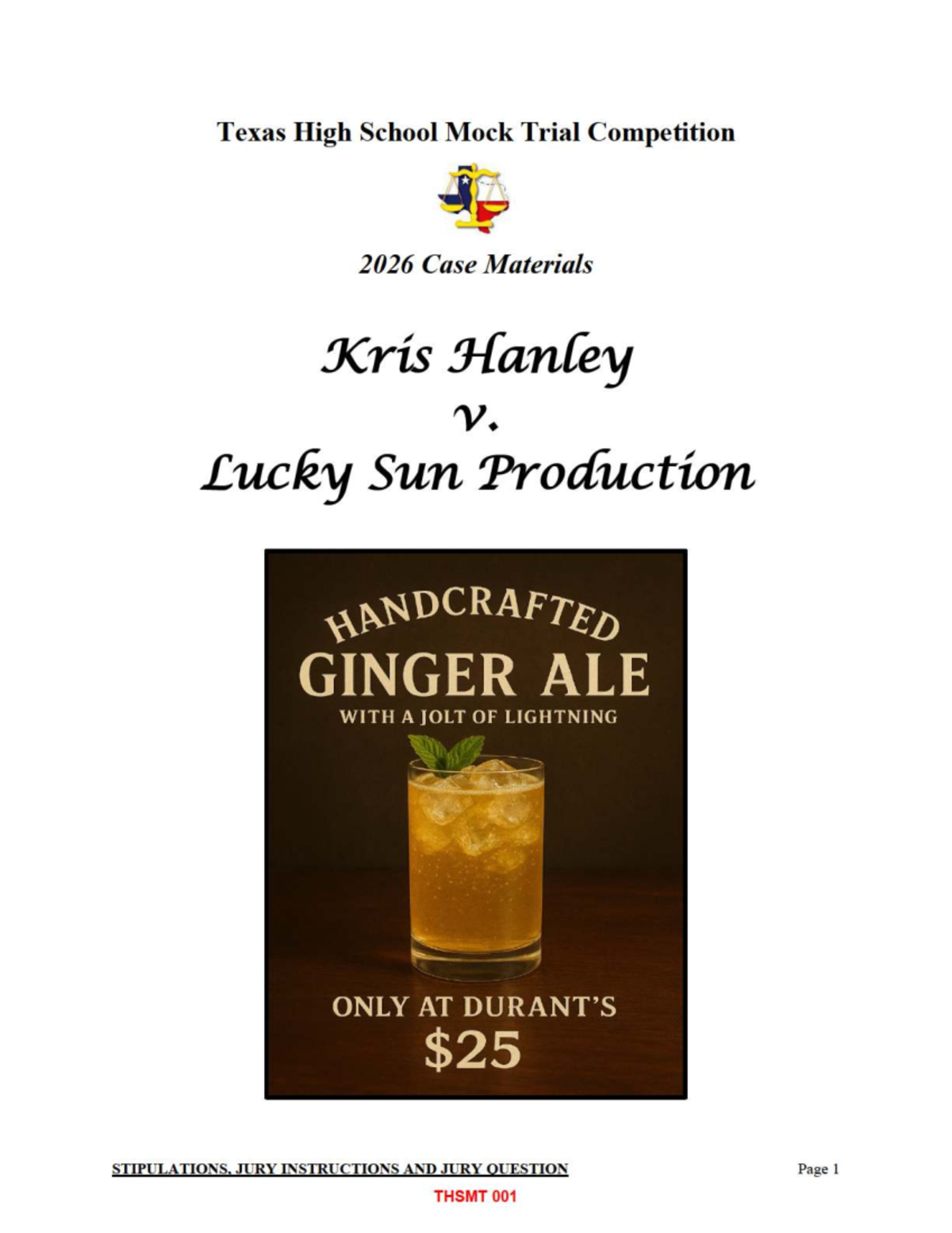 Texas High School Mock Trial 2026: Case Materials & Jury Instructions ...