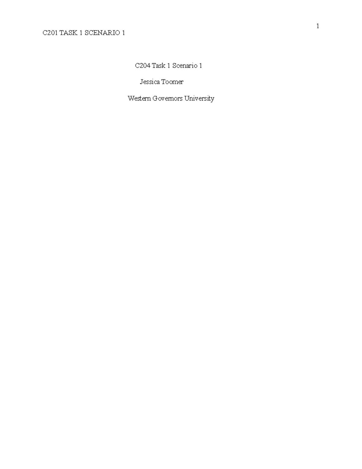 C204 Task 1 (1) - Accounting study guide - C204 Task 1 Scenario 1 ...