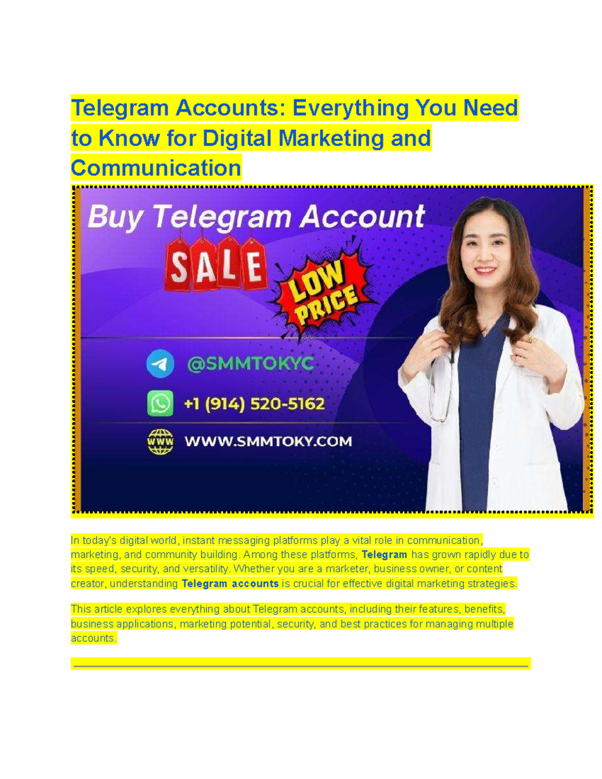 Telegram Accounts for Digital Marketing: Key Features & Best Practices ...
