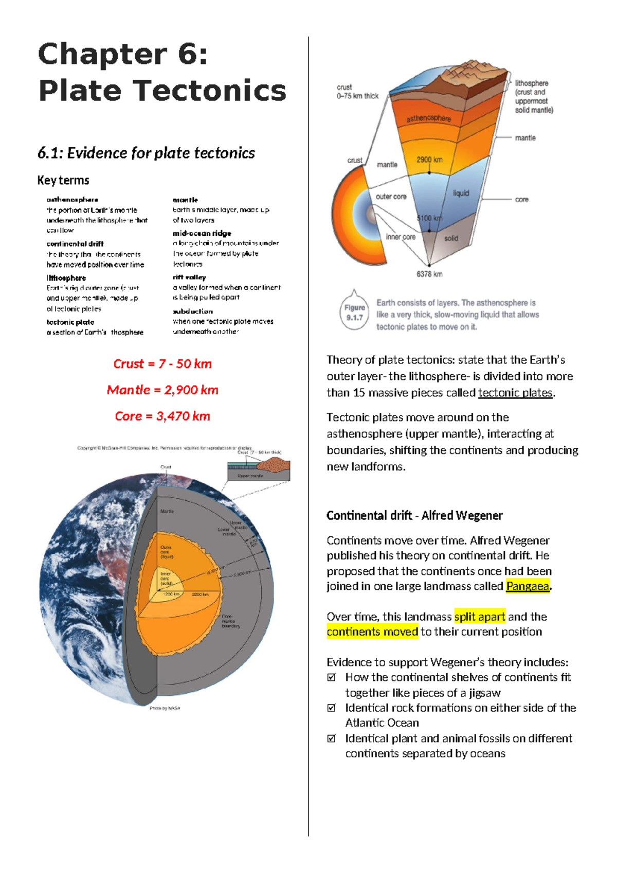 Chapter 6: Plate Tectonics - Evidence and Mechanisms Explained - Studocu