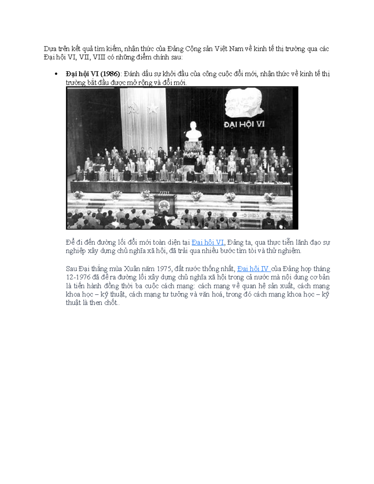 Nhận thức của Đảng Cộng sản Việt Nam về Kinh tế Thị trường qua các Đại ...