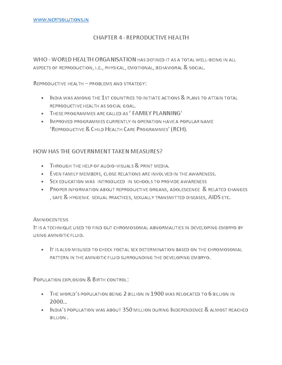 CHAPTER 3 REPRODUCTIVE HEALTH: STRATEGIES AND CHALLENGES IN INDIA - Studocu