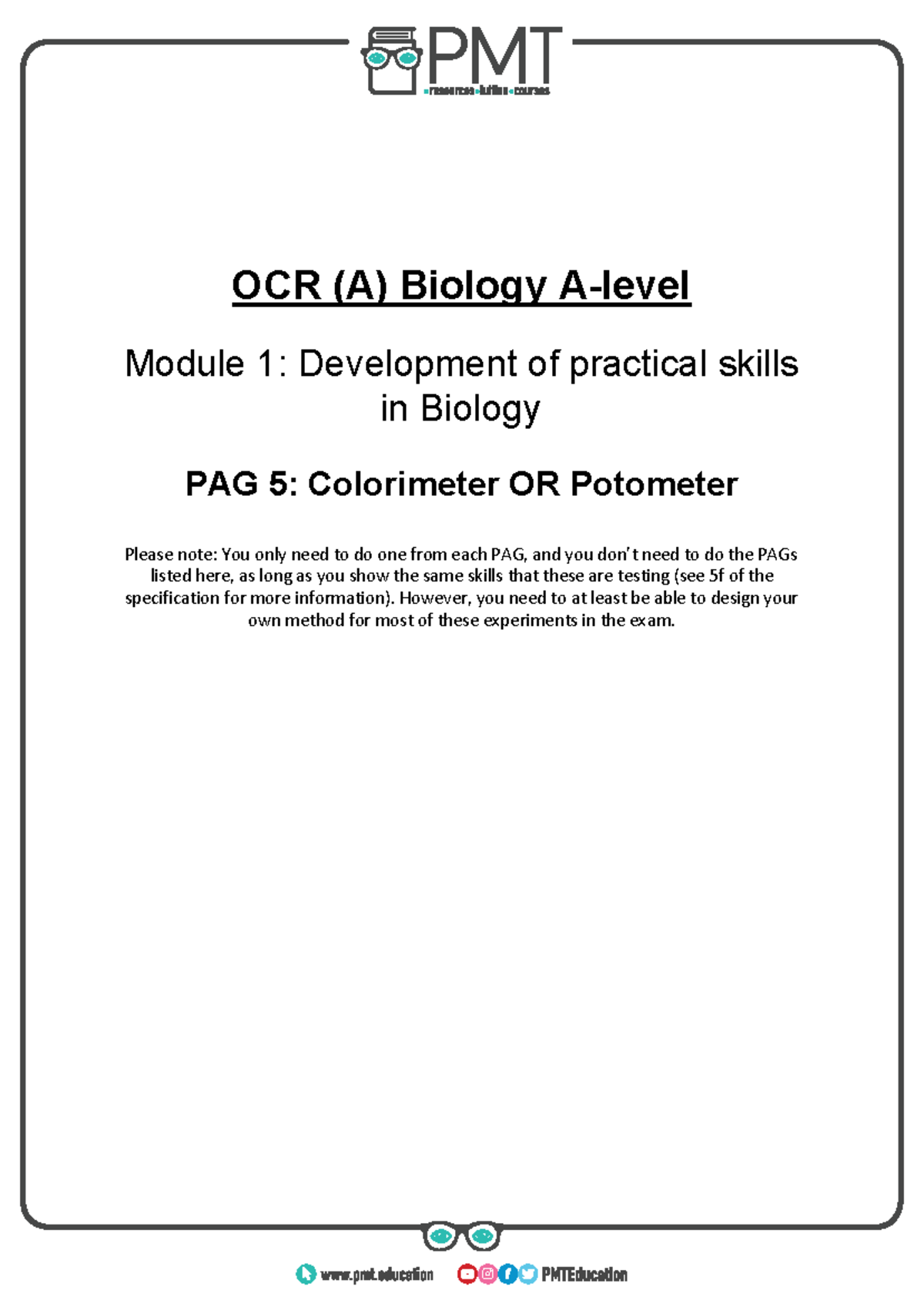 PAG 05 - Colorimeter OR Potometer 230317 144600 - OCR (A) Biology A ...