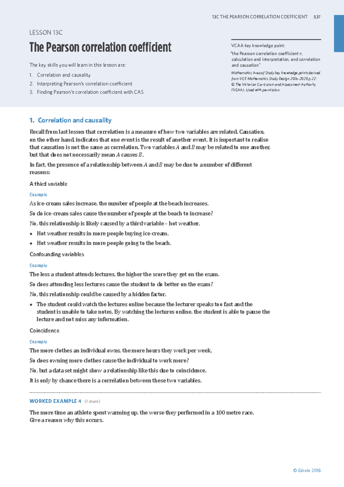 13C - Lesson on The Pearson Correlation Coefficient Analysis - Studocu