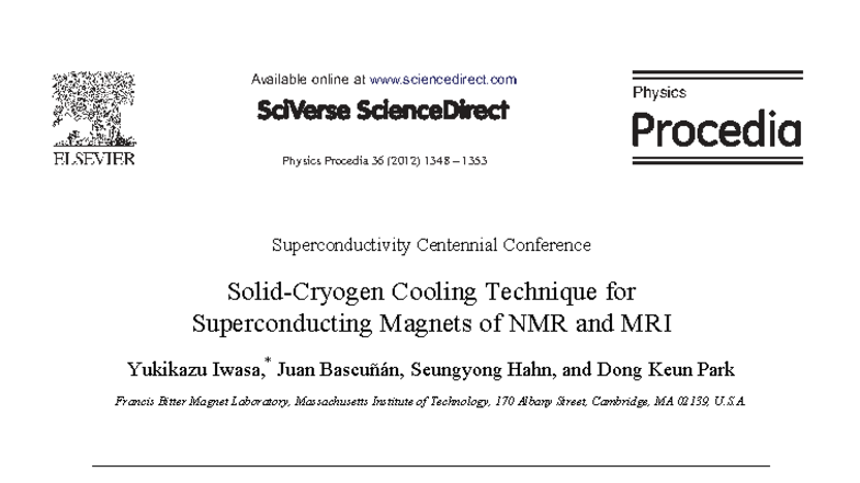 Cooling Techniques for Superconducting Magnets in MRI (PHYS 2012 ...