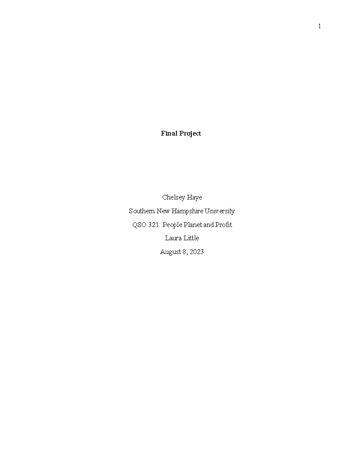 QSO 321- project one - Final Project Chelsey Haye Southern New ...