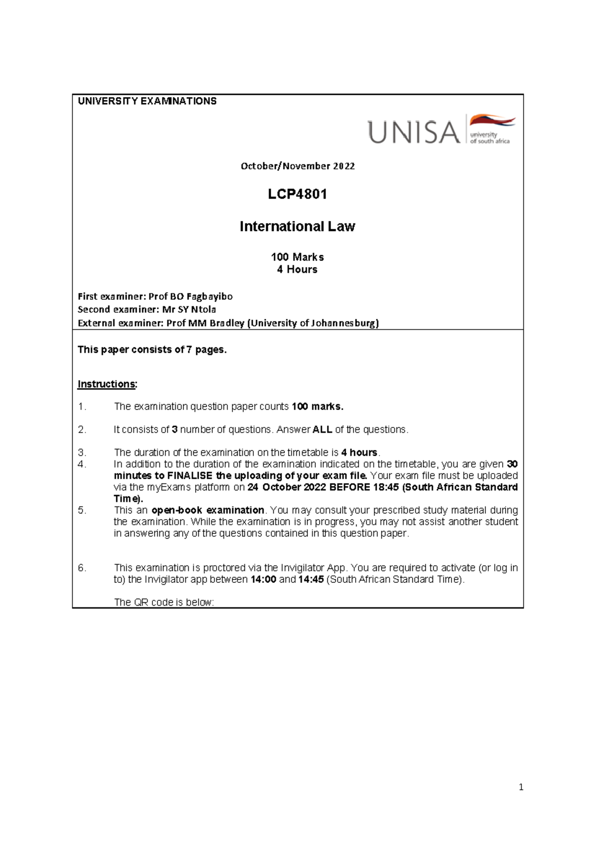 LCP4801 OCT NOV 2022 - Exam paper - UNIVERSITY EXAMINATIONS October ...