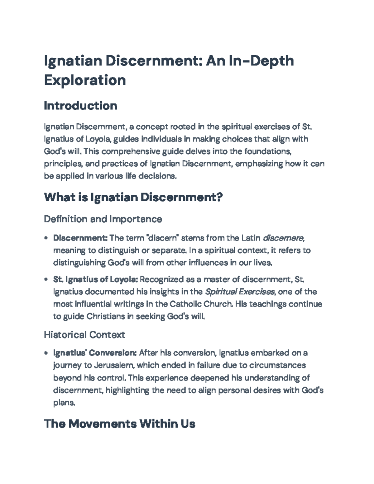 Ignatian Discernment: A Comprehensive Guide to Spiritual Decision ...
